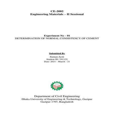Engineering materials bsc. civil lab 14 report | PDF | Civil ...