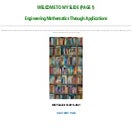 ~!PDF ~^EPub Engineering Mathematics Through Applications [Full]