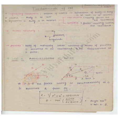 Engineering mechanics 2 handwritten classes notes (study materials) for ...