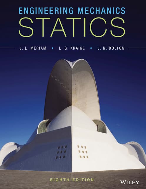 Engineering Mechanics Statics 7th Edition meriam Solutions Manual | PDF ...