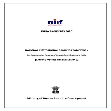 Engineering nirf ranking methodlogy | PDF