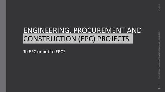 EPC v EPCM Contracting- A Comparison | PPTX