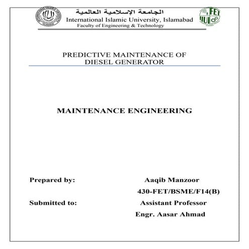 Maintenance of diesel generator | PDF