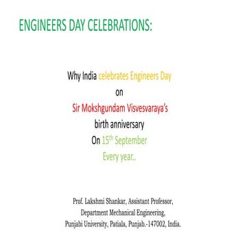 Engineers day celebrations | PPTX
