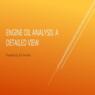 Engine oil analysis | PPTX
