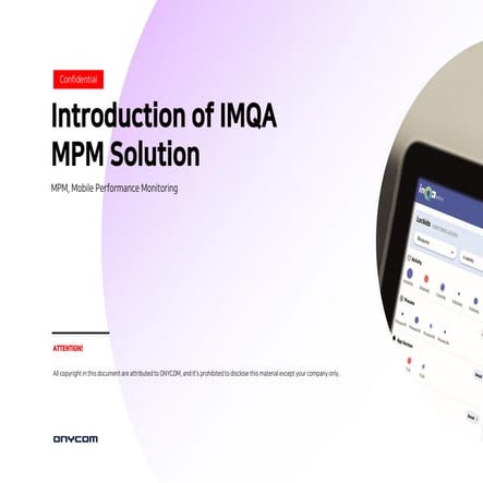 Introduction of IMQA MPM Solution | PDF