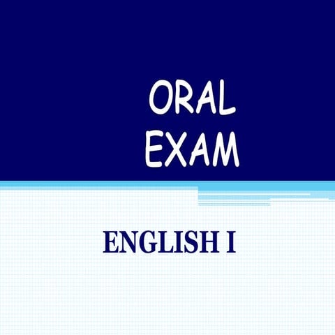 ENG I ORAL EXAM TEST FOR BEGGINERS ALP I | PPTX