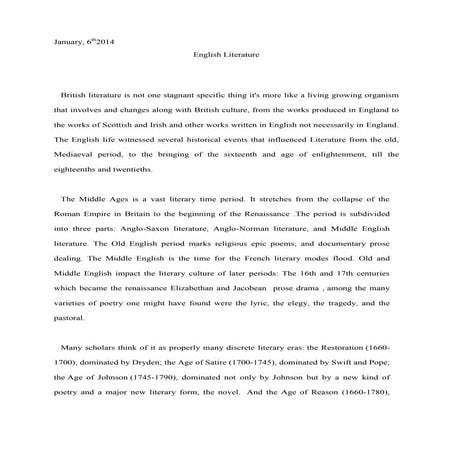 research paper: English Literature | DOCX