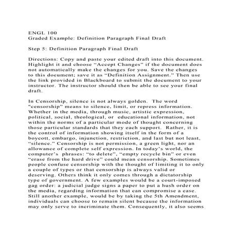 ENGL 100Graded Example Definition Paragraph Final DraftStep.docx ...