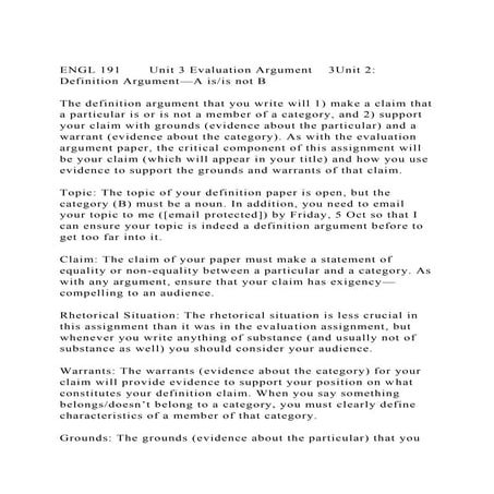 Engl 191unit 3 Evaluation Argument3unit 2 Definition Argument—adocx