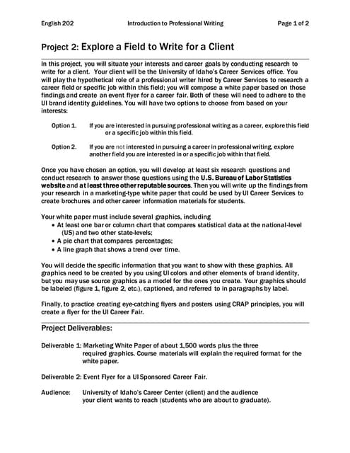 Project 2 Handout English 202 | DOCX