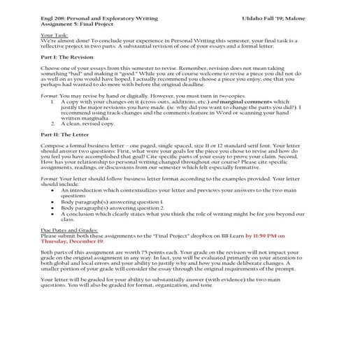 Engl 208 final project | PDF | Homework and Study | Education