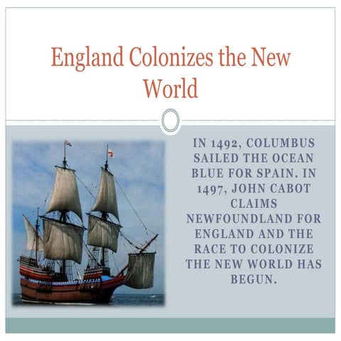 England Colonizes the New World | PPTX