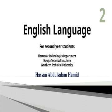 English Language For second year students | PPT