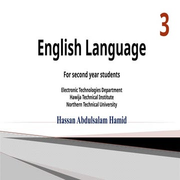 English Language For second year students | PPTX