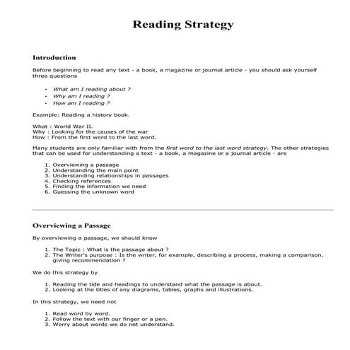 English 1 Reading Strategy | PDF