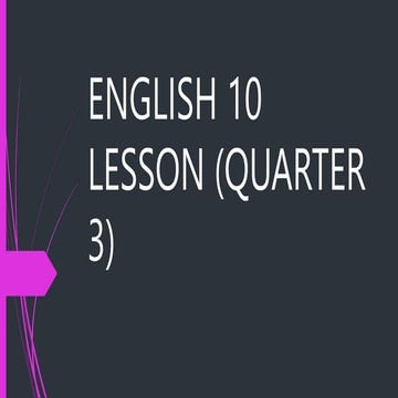 English 10 - Quarter 2 module in english | PDF