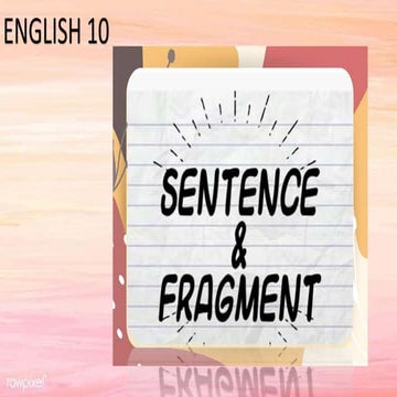Sentence and Fragment | PPT
