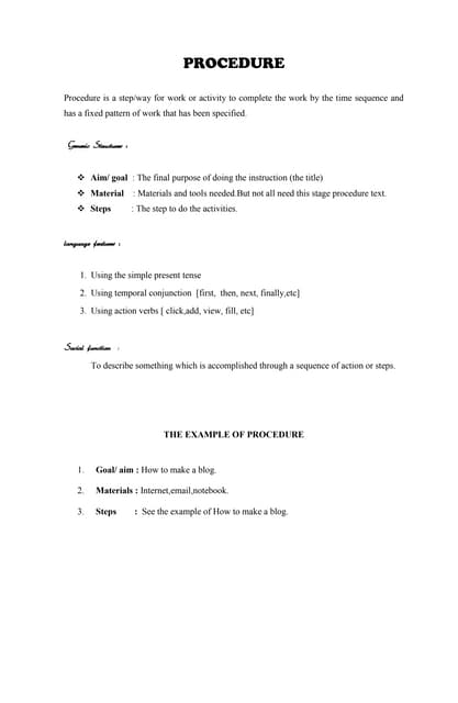 Students worksheet Procedure Text | DOCX | Cooking | Food & Drink