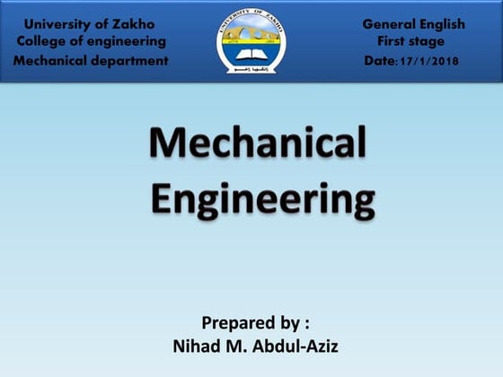Mechanical Engineering | PPT