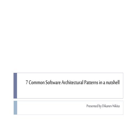 Software Architectural Patterns | PPTX
