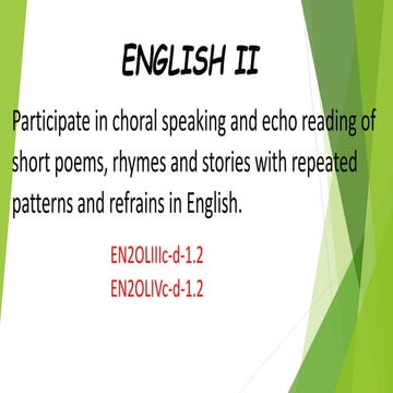 Choral reading (for ECE) | PPTX