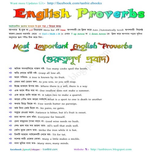 English proverbs and sayings by tanbircox | PDF