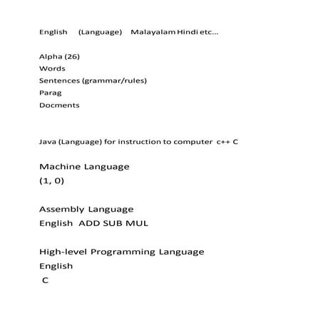 English | DOCX | Programming Languages | Computing