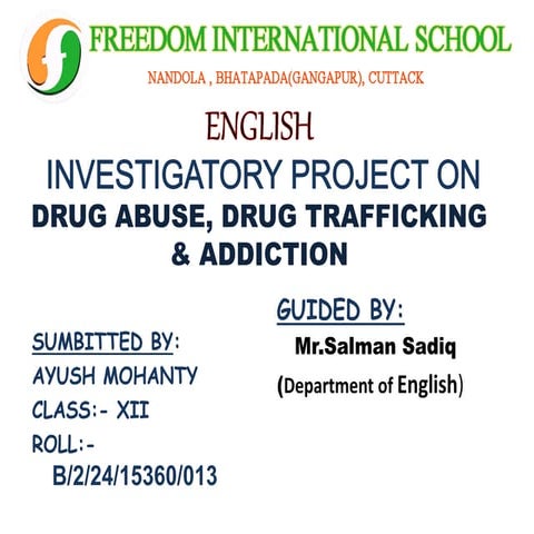 ENGLISH.pptx english project on drug addiction | PPTX