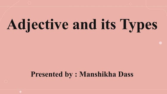 Adjective presentation | PPTX