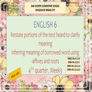 ENGLISH-6-PPT-Q4-W3-Restate-Portions-Of-the-Text-Heard-to-Clarify ...