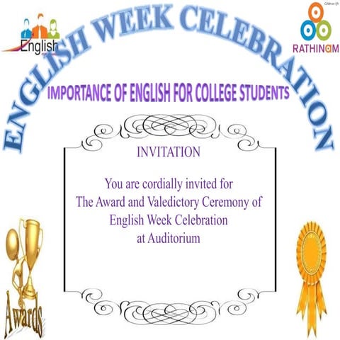 English Week Celebration - Rathinam College | PPTX