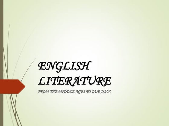 Timeline and Characteristics of British Literature | DOC