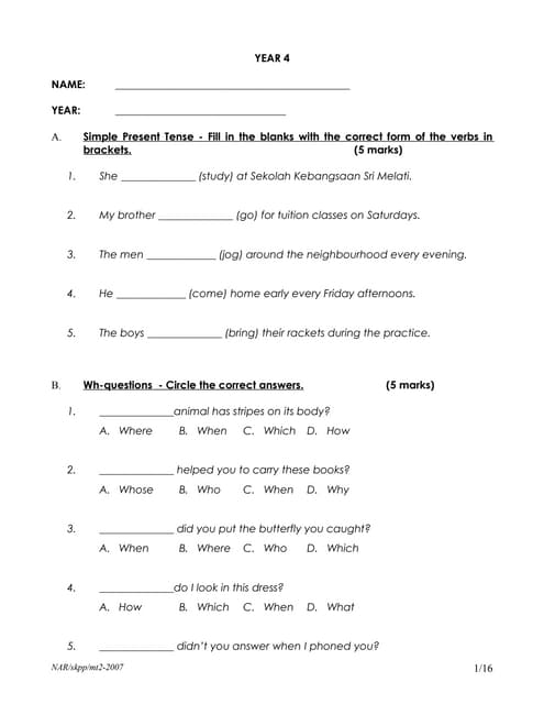 Form 1 english examination paper | PDF
