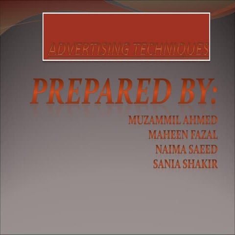 Advertising Techniques | PPT