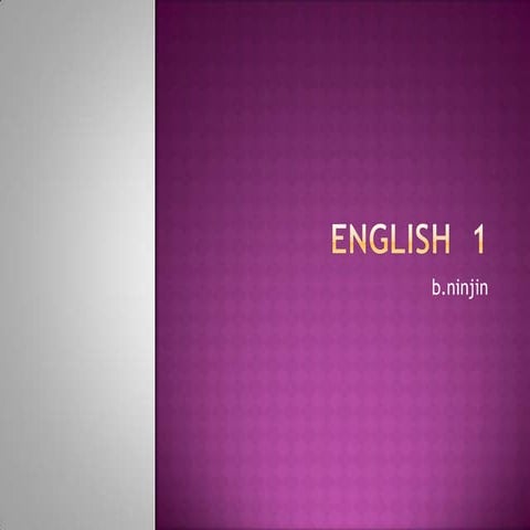 English 1 | PPT