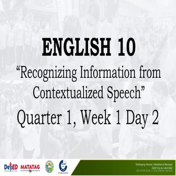 Lesson Powerpoint for English 10 Q1 W1 D2 | PPTX