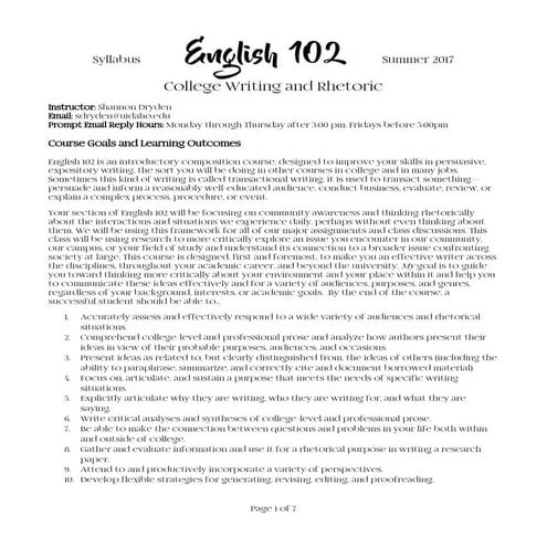 Fall 2017 102 syllabus | PDF