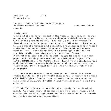 English 1052015Drama PaperLength 1000 word minimum (3 pag.docx