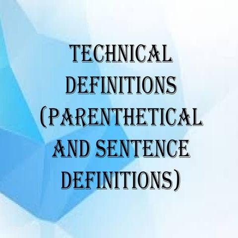 NEnglish 10 QUARTER 4 WEEK 2 TECHNICAL DEFINITIO | PPTX