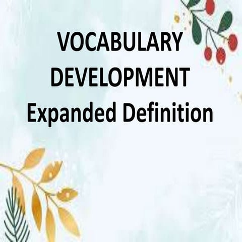 Expanded Definition English 10 ......... | PPTX