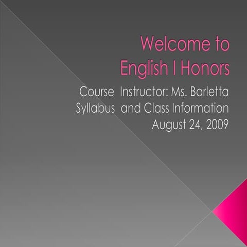 English 1 Intro | PPT