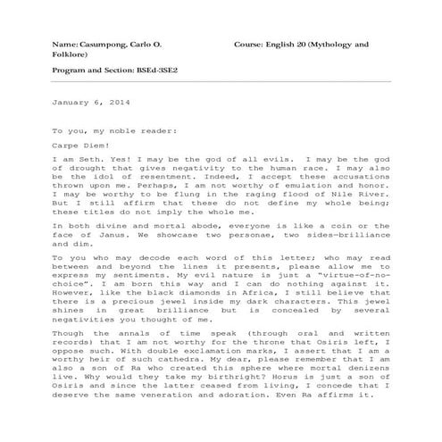 English 20 letter to the future reader | DOCX