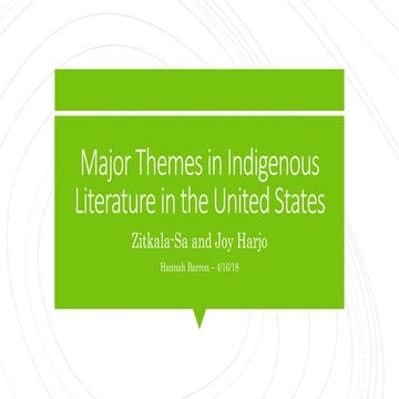 Major Themes of Indigenous Literature in the United States | PPTX