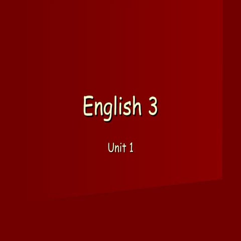 English 3 unit1 | PPT