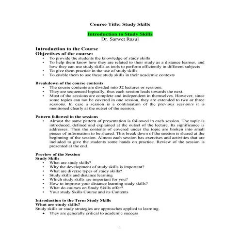 Being an Effective Student: Taking Notes