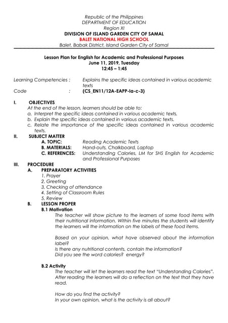 DETAILED LESSON PLAN EXEMPLAR QUARTER 4S | PDF
