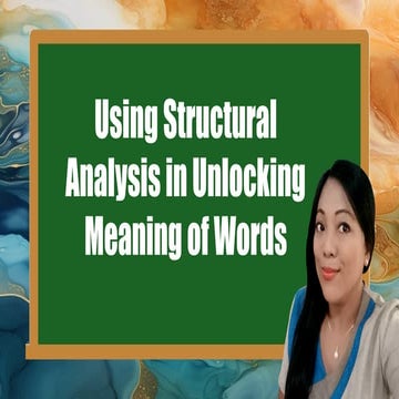 USING ANALYSIS IN UNLOCKING MEANING OF WORDS -GRADE 4 Q1 W3 | PPTX
