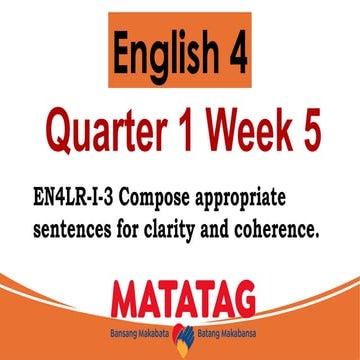 DLL --- MATATAG --- ENGLISH--4 --- Q1 W5 | DOCX