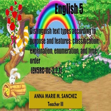 English 5 Quarter 3 2021 Distinguish Text-Types according to Purpose ...